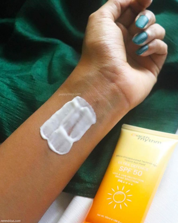 Earth Rhythm Ultra Defence Hybrid Sun Fluid SPF 50 Review - Peppy Blog